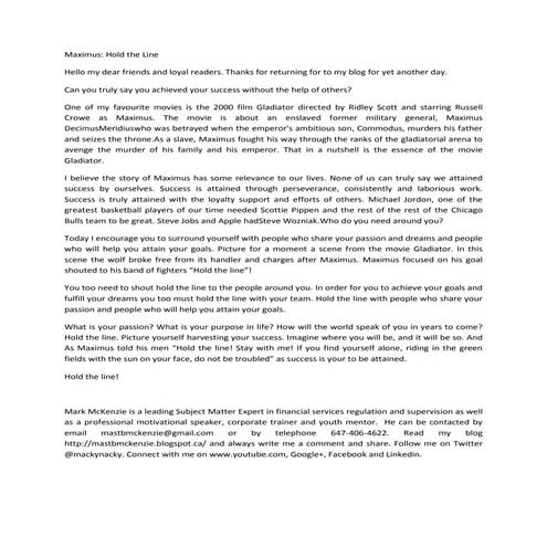 Maximus: Hold the Line | DOCX