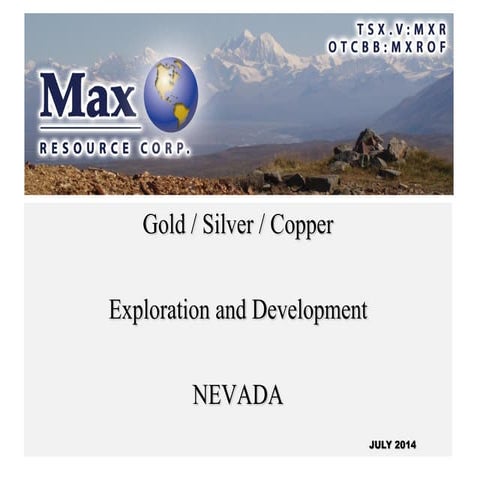 Max Resource - Corporate Presentation | PDF