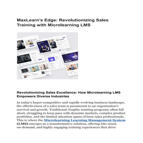 MaxLearn’s Edge_ Revolutionizing Sales Training with Microlearning LMS.pdf