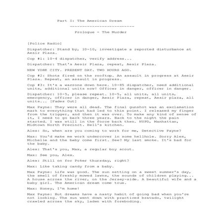 Max payne game script | DOCX