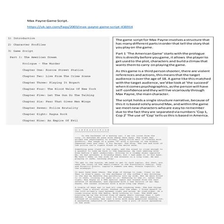 MAX PAYNE GAME SCRIPT | DOCX