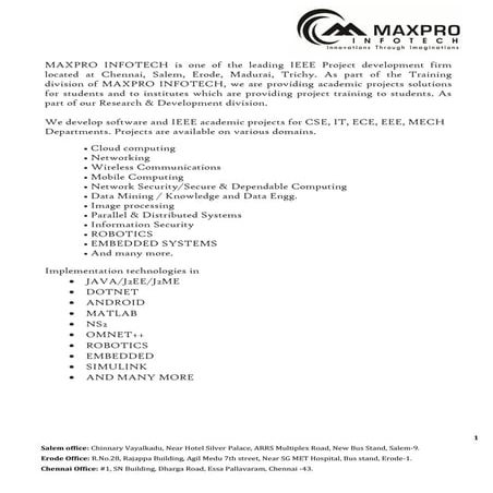 Final Year IEEE 2014 CSE projects Tite's list | DOCX