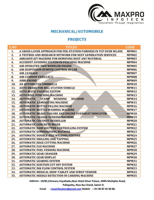 Mechanical project | PDF
