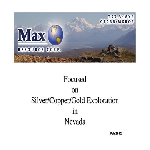 Max Resource - Corporate Presentation | PDF