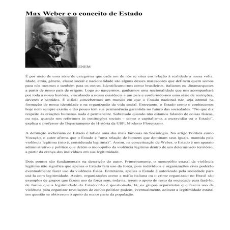 Max weber e o conceito de estado | PDF