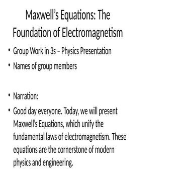 Maxwells Equations_Physics Concepts_Electromagnetism | PPTX