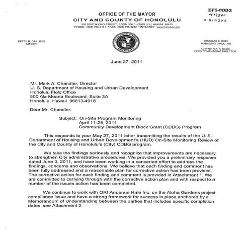June 27 Letter to HUD | PDF
