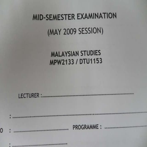 May2009 M S Past Midsem | PPT