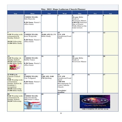 August 2023 Calendar of Events | PDF