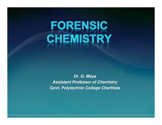 Chapter 1 forensic chemistry | PPTX
