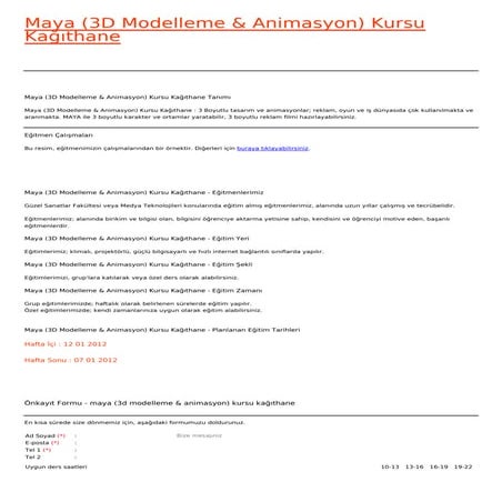 Maya kursu-kagithane | PDF