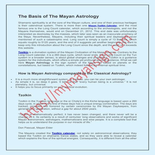 Mayan astrology | PDF