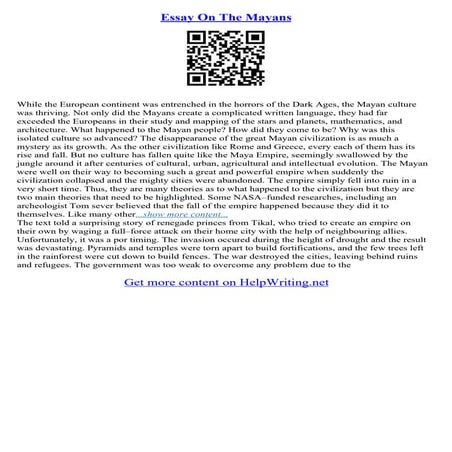 Mayan Essay | PDF