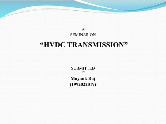 Hvdc transmission seminar | PPTX | Computer Networking | Computing