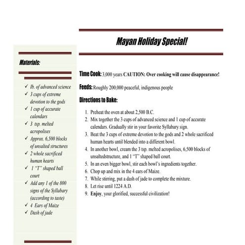 Maya Recipe | DOCX