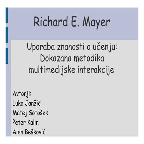 Metodika multimedijske interakcije | PPT