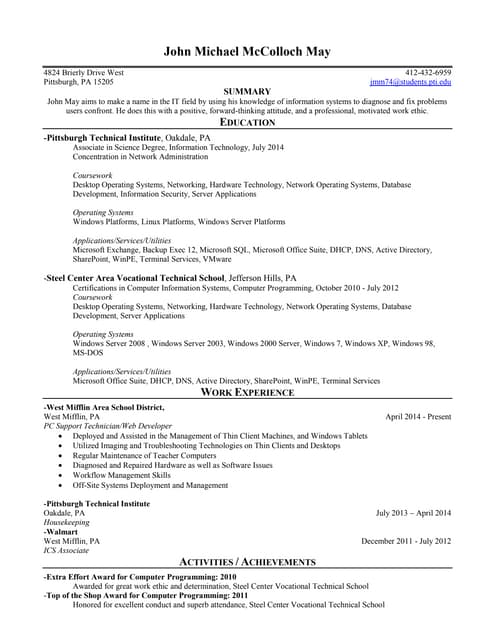 DUSTIN'S RESUME | DOC