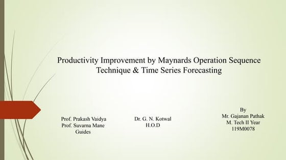 Most (Maynard Operation Sequence Technique) | PPTX | Desktop Publishing | Computer Software and ...