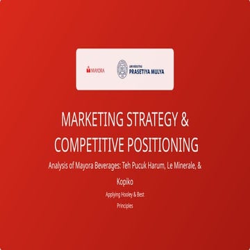 Mayora Beverages Strategy - STDP in marketing.pptx