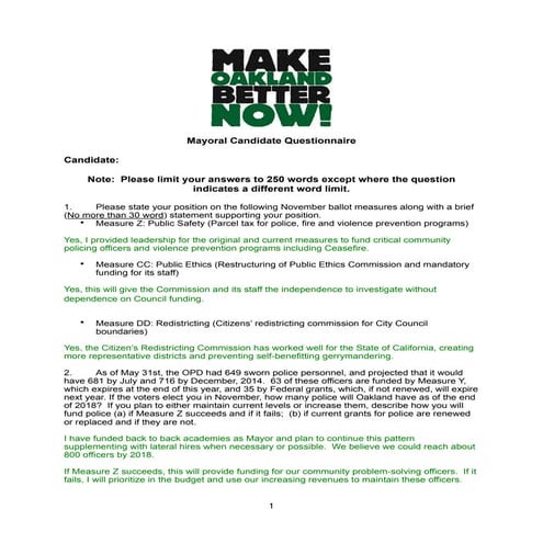 Mayoral candidate questionnaire | DOCX