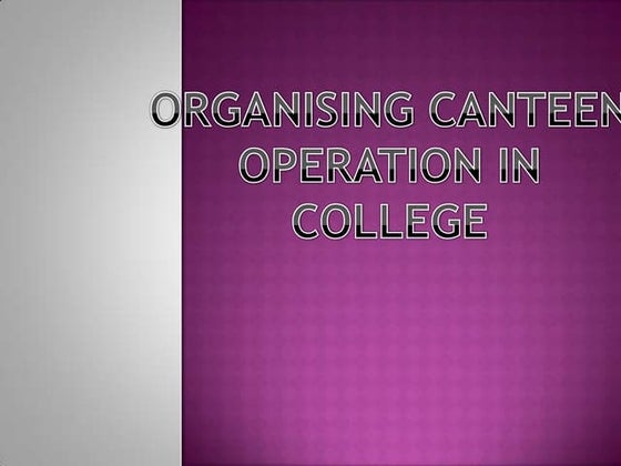 Menu planning | PPTX