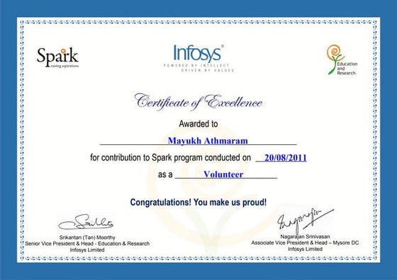 Infosys award | PPT