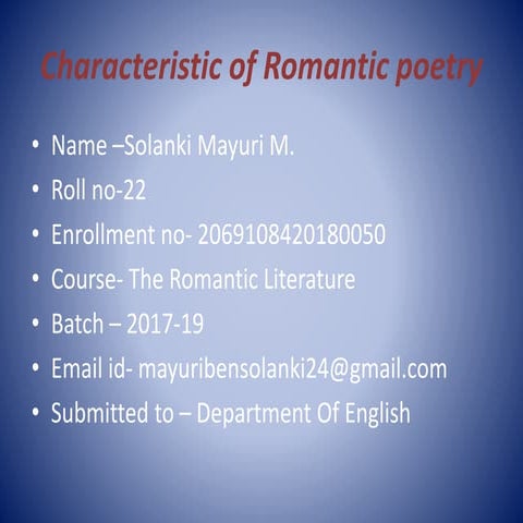 romantic literature | PPTX
