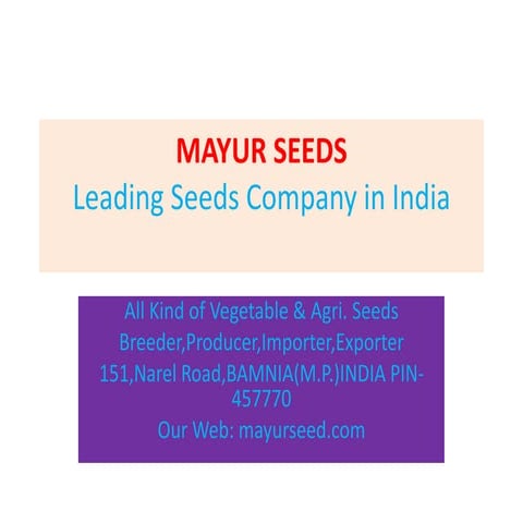 Mayur seeds | PPTX