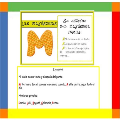 El uso de la Mayúscula para el grado transición | PPTX