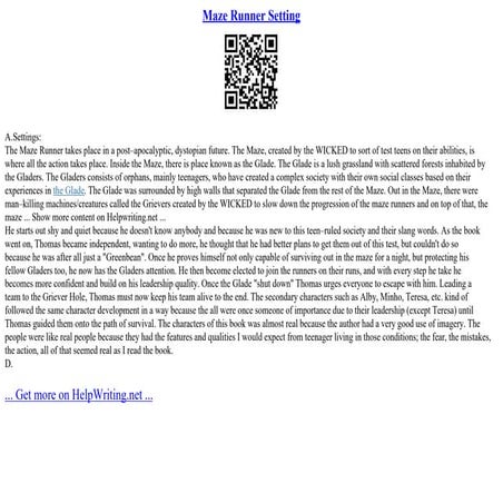 Maze Runner Setting | PPT