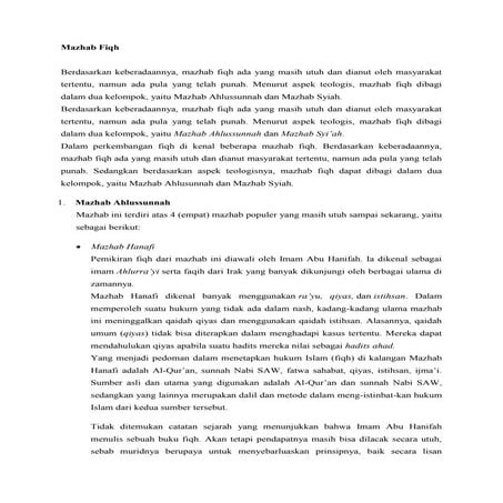 Mazhab fiqh | DOCX