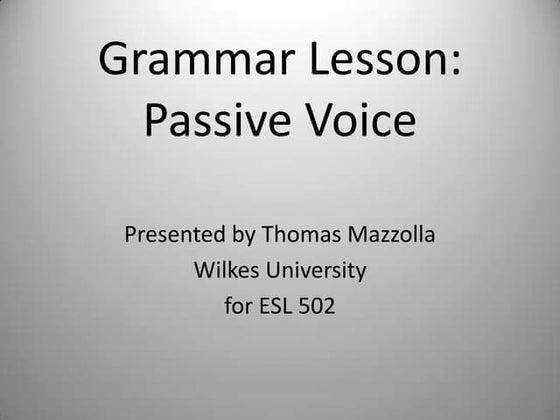 Passive voice | PPT