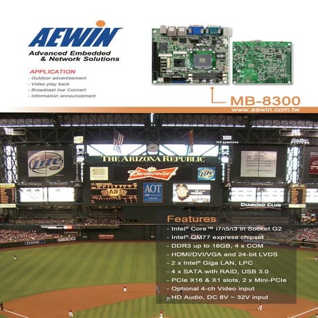 Mb 8300 digital signage in stadium application | PDF