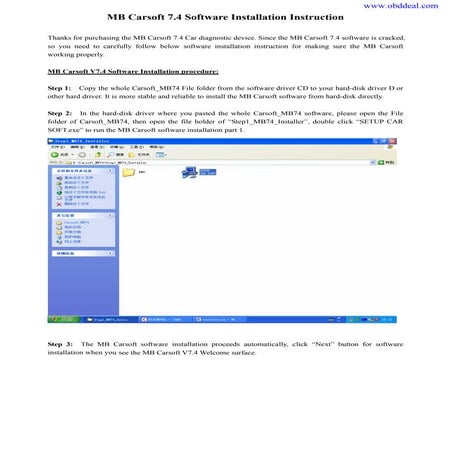 MB Carsoft 7.4 Software Installation Instruction | PDF