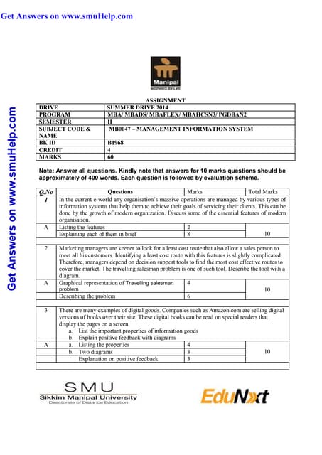 Mb0047 management information system | PDF