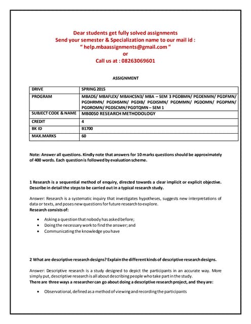 Mb0050 research methodology | PDF