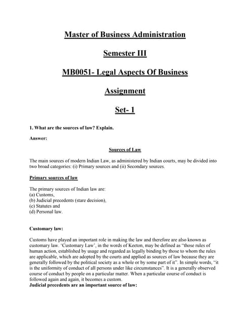 Business Law - Unit 1 | PDF | Legal Services Industry | Industries