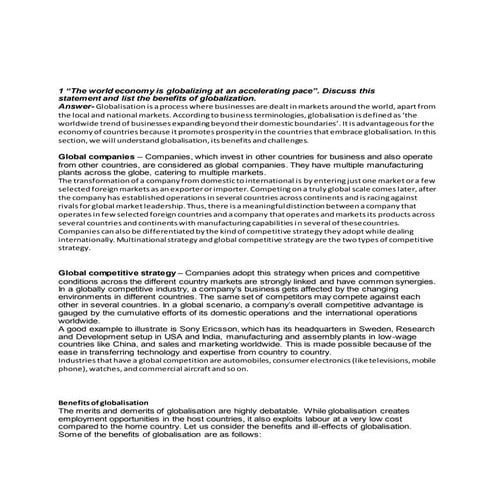 International specialisation | International Economics | PDF