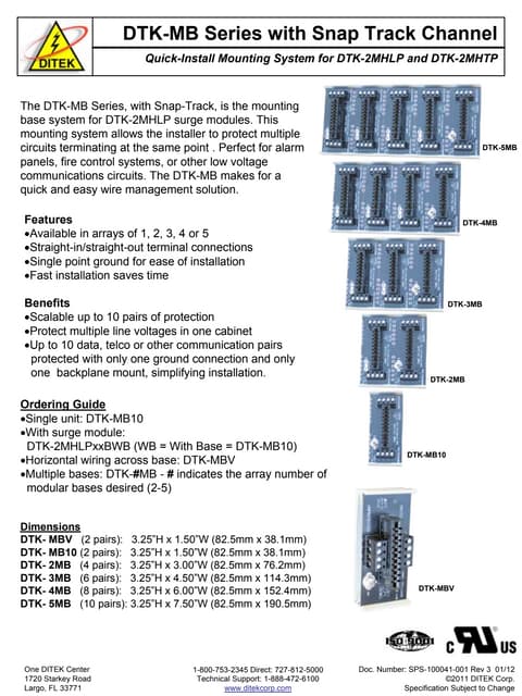 Ditek DTK-120SR Data Sheet | PDF