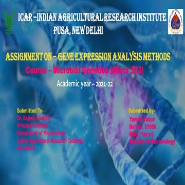 Gene Expression Analysis Methods for Organism understanding | PDF