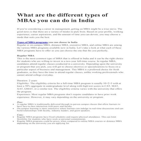 Why mba presentation | PPT