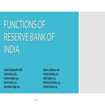 MBA-2 Functions Of RBI | PPTX