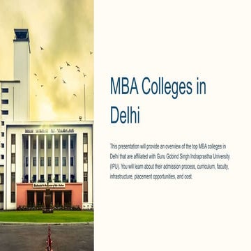 Top MBA Colleges in Delhi Affiliated with IPU for 2024 | PPTX