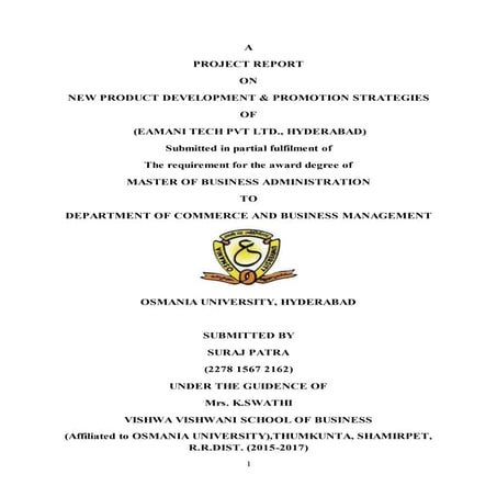 Project on New Product Development & its promotion | DOCX