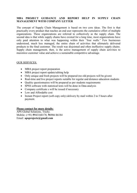 Projects on operations management | DOCX | Business | Business and Finance