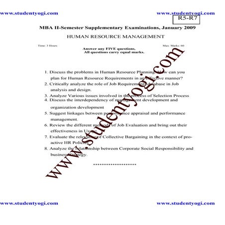 Mba Human Resource Management | PDF