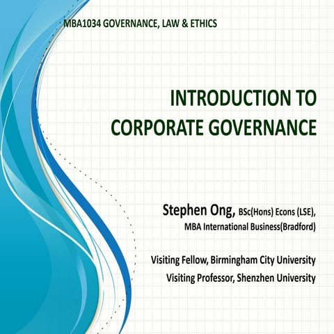 Corporate governance presentation | PPTX