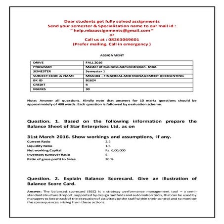 Mba104 financial and management accounting | DOCX