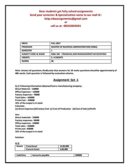 Nmims cost-management-accounting | PDF