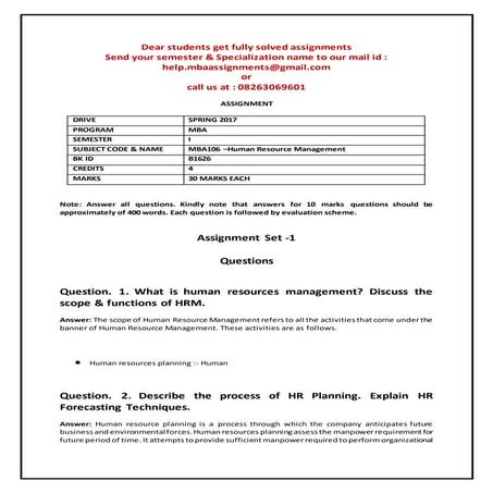 Mba106 human resource management | DOCX